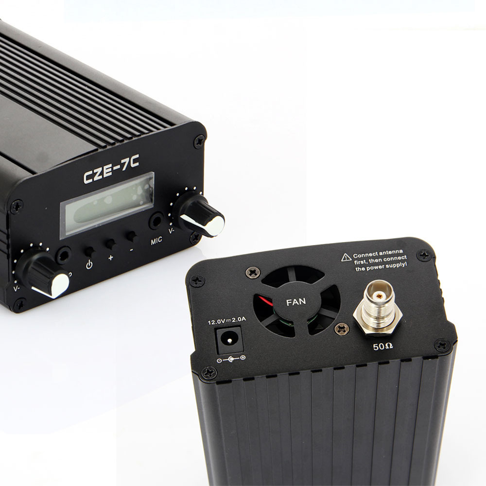 7W CZE-7C Stereo PLL Car MP3 FM Transmitter Radio Broadcast Station 76 ...